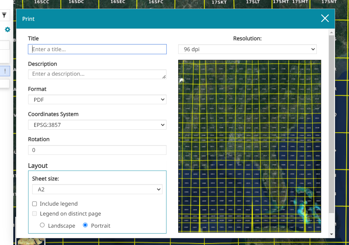 CoreSpatial Portal print map
